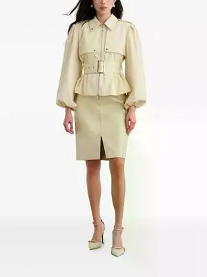 TOCCIN Belted Zip-front Jacket - Neutrals