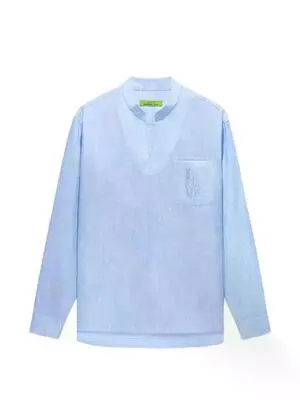 Shanghai Tang V-neck Shirt - Blue