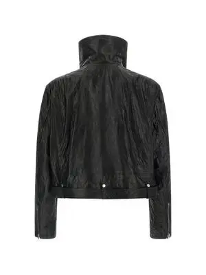 Rick Owens High-collar Leather Jacket