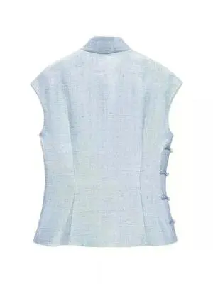 Shanghai Tang Frog-button Sleeveless Blouse