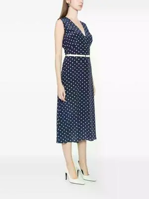 P.a.r.o.s.h Polka-dot Belted Midi Dress