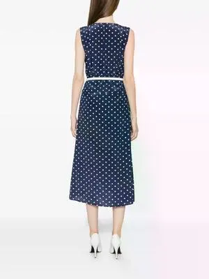 P.a.r.o.s.h Polka-dot Belted Midi Dress