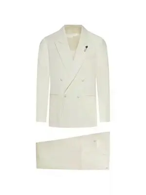 LARDINI Double-breasted Suit - Neutrals