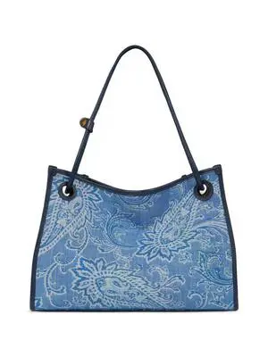 Etro Medium Jacquard Denim Tote Bag - Blue