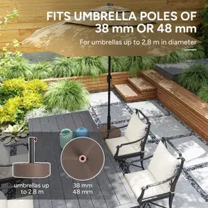 OUTSUNNY Patio Umbrella Base Holder - Brown