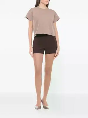 Elisabetta Franchi High-waisted Crêpe Shorts With Logo Detail