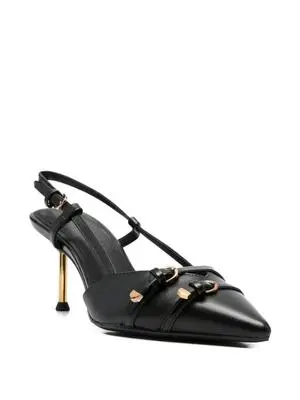 TAMARIS Leather Slingback Pumps - Black