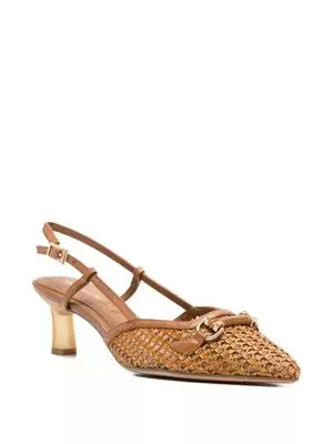 TAMARIS Woven Leather Slingback Pumps
