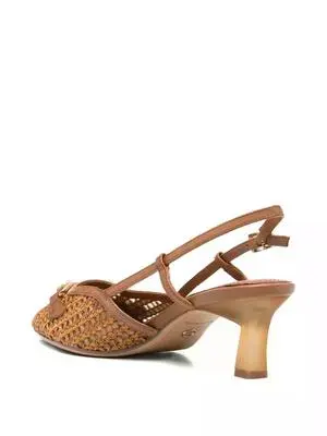 TAMARIS Woven Leather Slingback Pumps