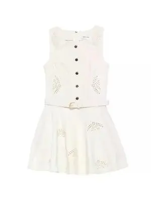 SELF-PORTRAIT Cutout Belted Mini Dress - Neutrals
