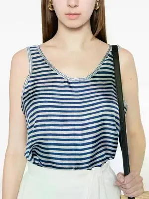 PIERRE-LOUIS MASCIA Aloe Striped Top - Blue