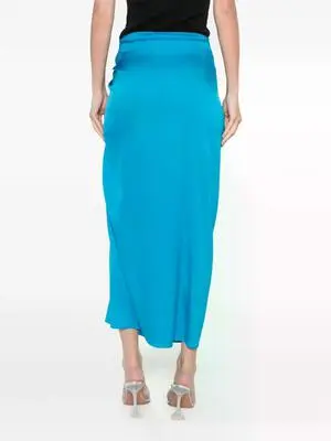 NOUVELLE SILK95FIVE High-waisted Midi Skirt - Blue