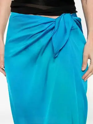 NOUVELLE SILK95FIVE High-waisted Midi Skirt - Blue