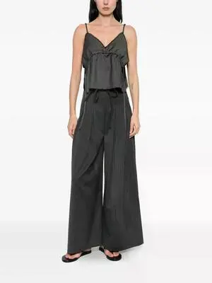 LA PISCINE Pinstripe Wide Leg Trousers