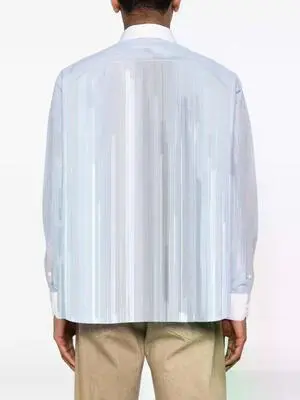 CHARLES JEFFREY Striped Tie Shirt - Blue