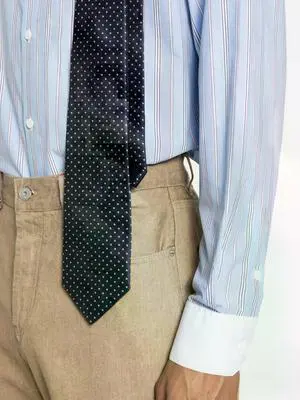CHARLES JEFFREY Striped Tie Shirt - Blue