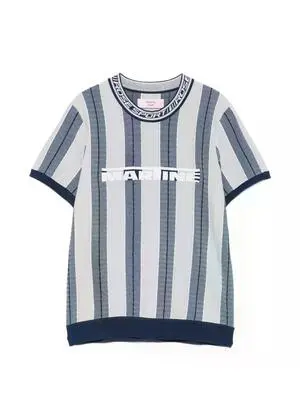Martine Rose Striped Graphic T-shirt - Grey