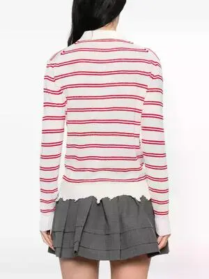 SHUSHU/TONG Striped Polo Top - White