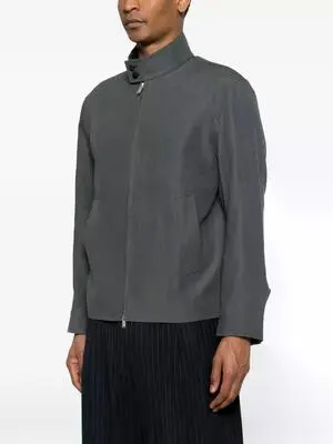 LARDINI Zip Collar Jacket - Grey