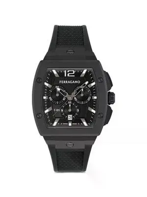 FERRAGAMO F-80 Tonneau Chronograph 41.8mm Watch - Black