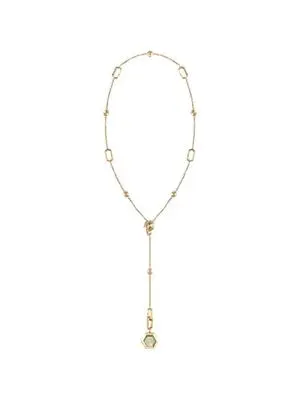 Philipp Plein Hexagon 36mm Necklace Watch Neutrals