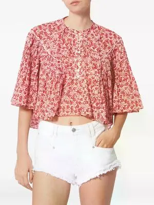 MARANT ETOILE Veelia Floral-print Top - Red