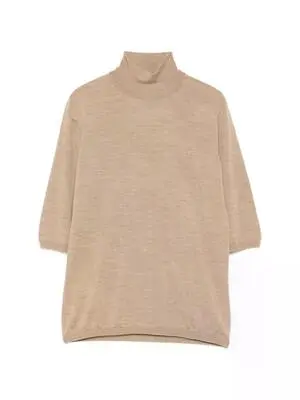 Max Mara Turtleneck Quarter-sleeve Sweater - Neutrals