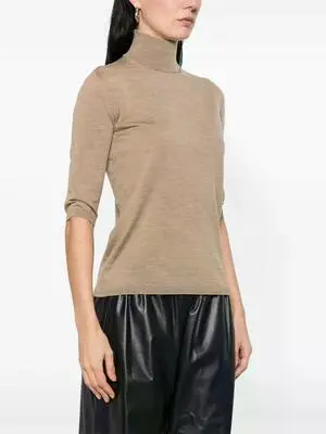 Max Mara Turtleneck Quarter-sleeve Sweater - Neutrals