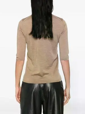Max Mara Turtleneck Quarter-sleeve Sweater - Neutrals