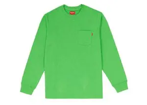 Supreme Long Sleeve Pocket Tee Shirt - Lime