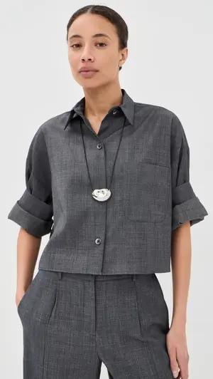 TWP Button Down Top - Medium Indigo