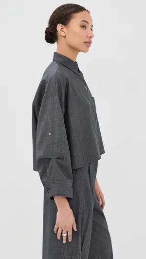 TWP Button Down Top - Medium Indigo