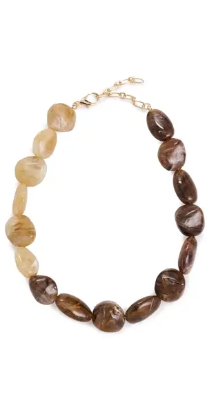 ADINA EDEN Agate Beaded Necklace - Brown