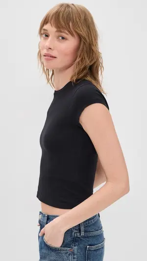 SLVRLAKE Cap-sleeve Tee - Raven