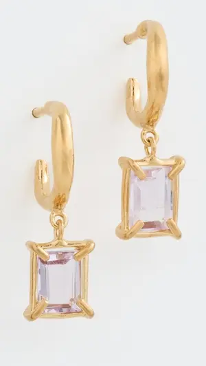 Chan Luu Petite Hoop Earrings With Drop