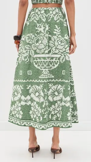 CLEOBELLA Jasmine Ankle Skirt With Abstract Floral Print