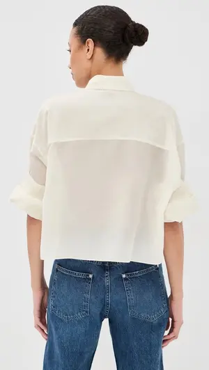 TWP Ruffle Button Down Top - Ivory