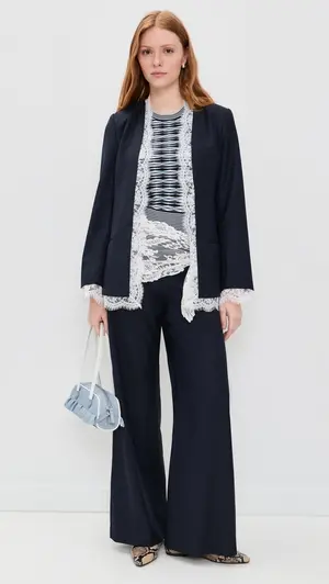 Sea Fiora Tropical Wool Trousers - Navy