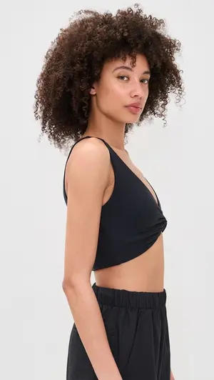 Free People Twist Crop Shirt