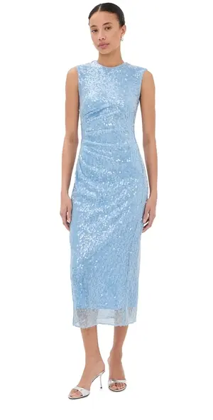 Veronica Beard Kimberly Sequined Midi Dress - Blue Jay