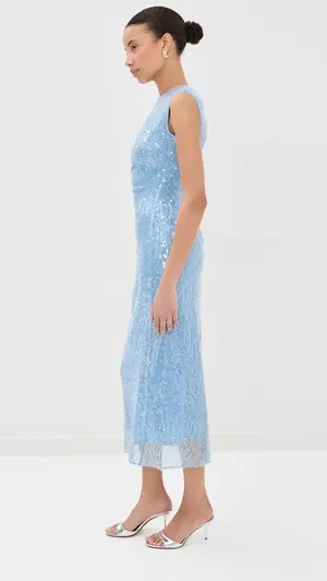 Veronica Beard Kimberly Sequined Midi Dress - Blue Jay