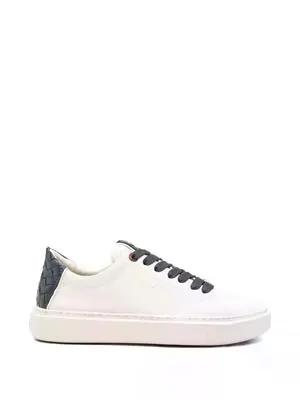 ALEXANDER SMITH Woven Panel Leather Sneakers