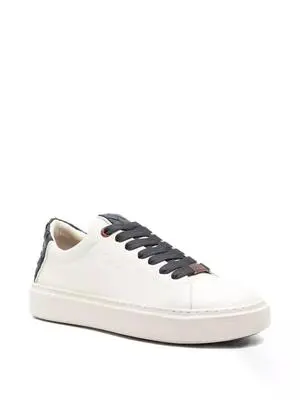 ALEXANDER SMITH Woven Panel Leather Sneakers