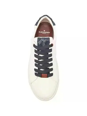ALEXANDER SMITH Woven Panel Leather Sneakers