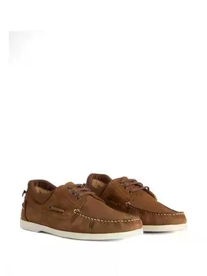 Woolrich Lace-up Leather Boat Shoes - Brown