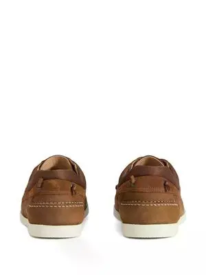 Woolrich Lace-up Leather Boat Shoes - Brown