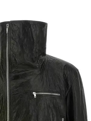 Rick Owens High-collar Leather Jacket