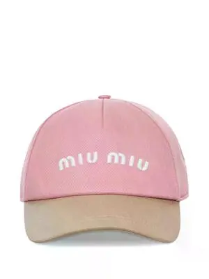 Miu Miu Two-tone Logo Baseball Cap - Pink