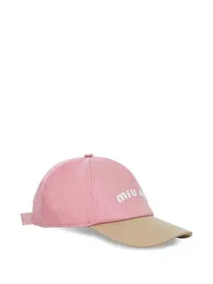 Miu Miu Embroidered Logo Drill Baseball Cap