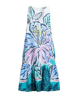 120% Lino Multicolor Linen Midi Dress